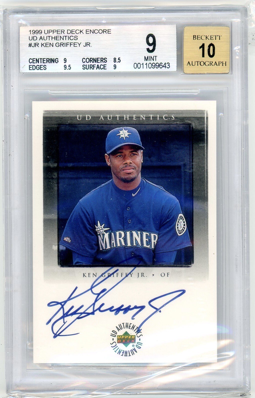 Ken Griffey, Jr. Autographed Signed 1999 UDA Authentics Auto Bgs 9/10