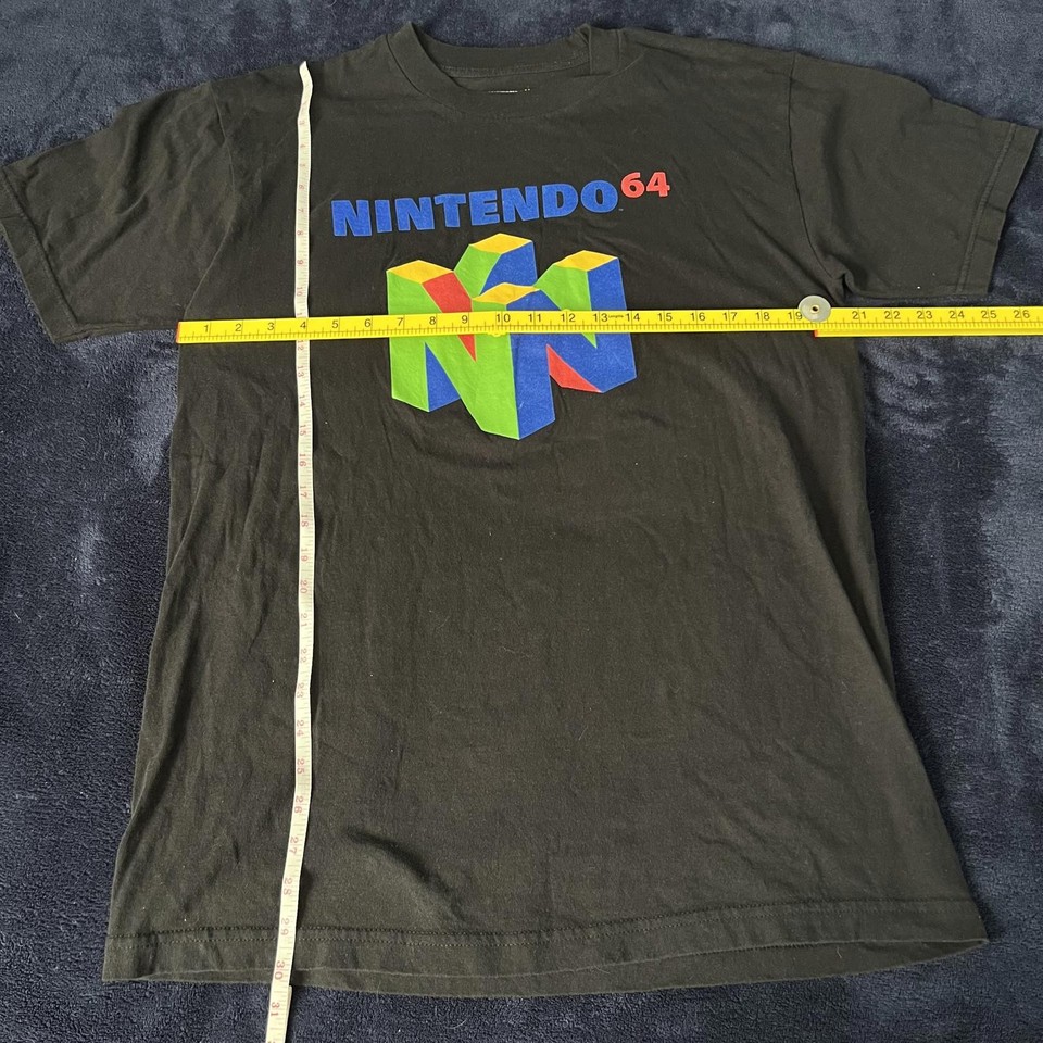 Nintendo 64 Graphic T-Shirt Faded Vintage Black Large Tall Tee Retro ...
