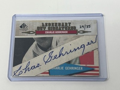 2011 Upper Deck SP Legendary Cuts 29/35 Charlie Gehringer #34 Auto HOF ...