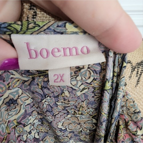 Revolve x Boemo boho floral ruffle maxi Peasant dress plus size 2X 3X ...