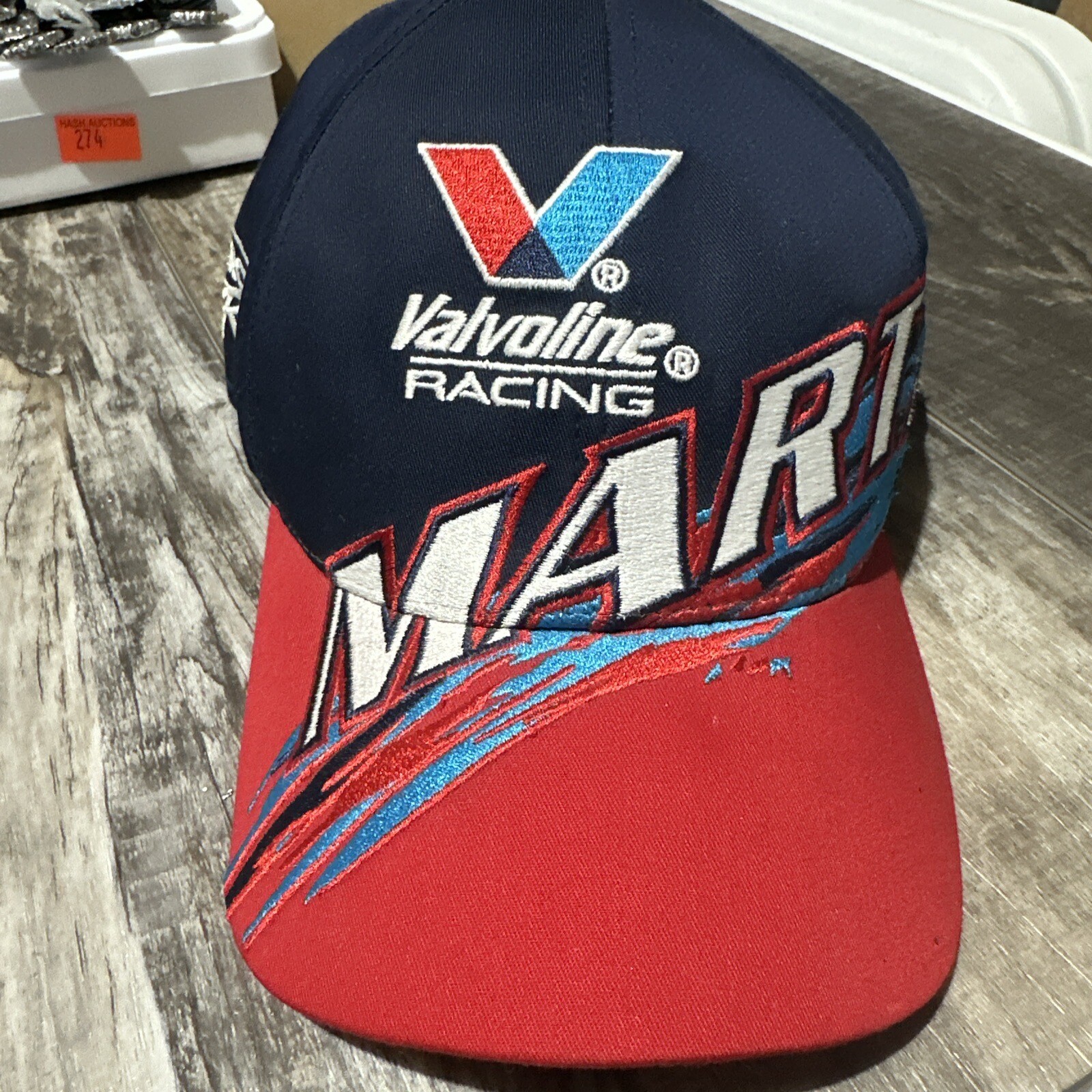 VINTAGE Mark Martin Valvoline Racing Snapback Hat ROU… - Gem