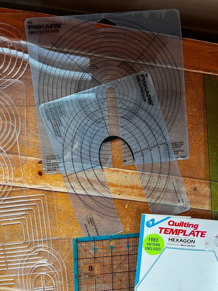 Large Lot Fiskars Oval Circle Cutter Guide Quilting Templates Hexagon ...