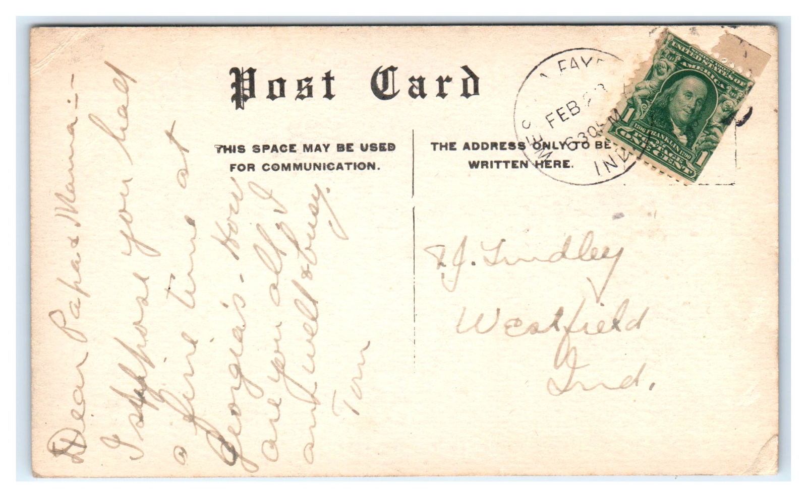 La Fayette, IN Postcard- ELIZA FOWLER HALL PURDUE UNIVERSITY IND | eBay