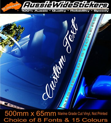 500mm CAR 4x4 Windscreen STICKER DECAL CUSTOM Vinyl Film Name Lettering ...