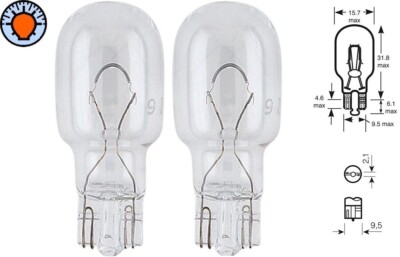 2x AMPOULE 12V 7W T15 W2.1x9.5D WEDGE COMPTEUR VOYANT TEMOIN INTERIEUR ...