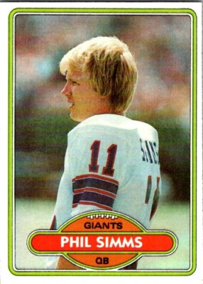 1980 Topps Football Phil Simms #225 Rookie RC New York Giants NM-MT+ | eBay