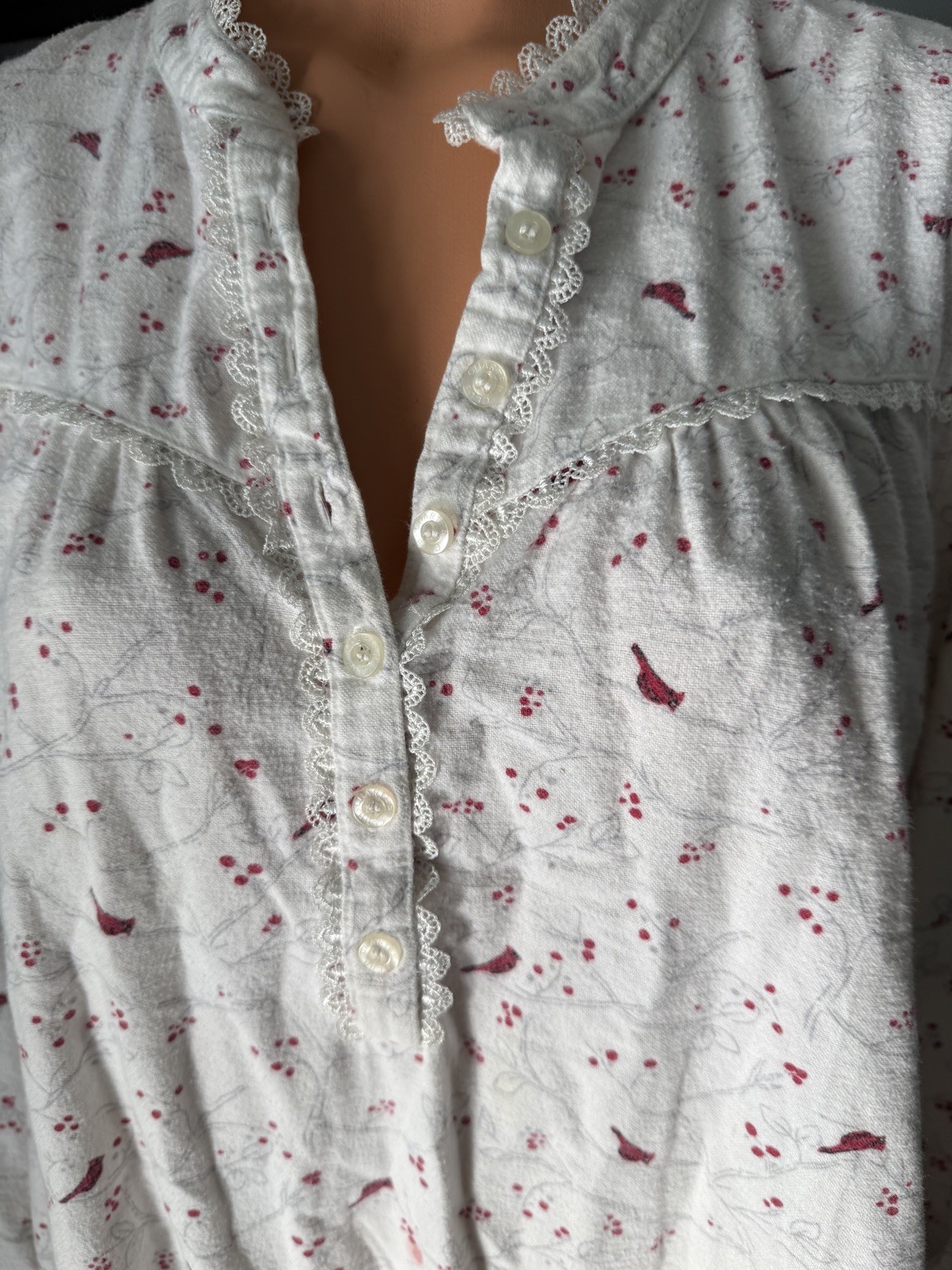 ~CHARTER CLUB~ White & Red Cardinal Print Nightgown, XL. | eBay