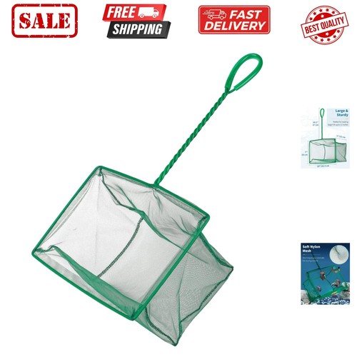 Aquarium Fish Net with Braided Metal Handle Square Net with Soft Fine ...