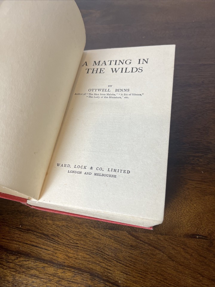 A Mating In The Wilds - Ottwell Binns. Ward Lock. 1932 | eBay UK