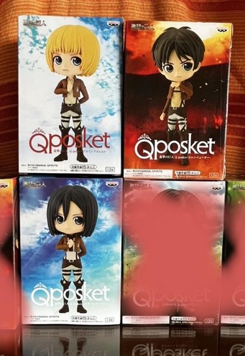 Qposket Attack on Titan Eren, Mikasa, Armin Figure 3-Pc Set Prize Toy ...