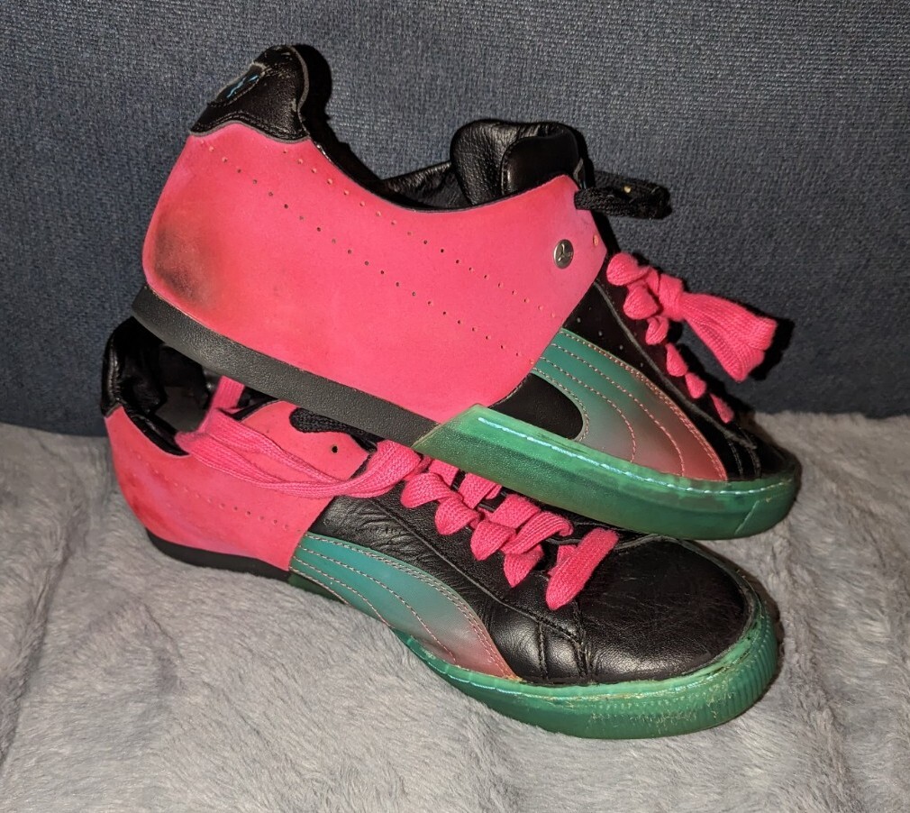 RARE MMQ PUMA SHOES TRANSLUCENT BLACK PURPLE PINK SIZ… - Gem