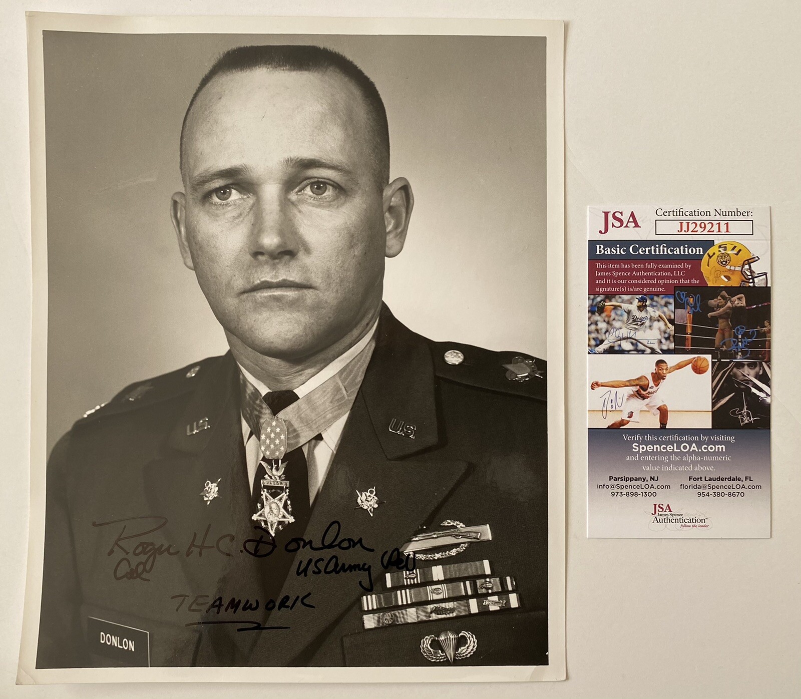 Roger Donlon Signed Autographed 8x10 Photo JSA Certified Vietnam Medal ...