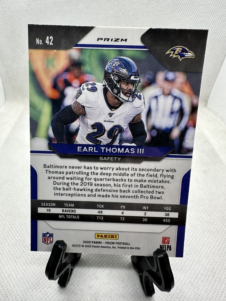 2020 Prizm Football Earl Thomas Orange Lazer Ravens #42 B1-7 | eBay