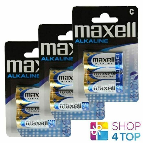 6 Maxell Alkaline C Lr14 Battery 1.5V Industrial Baby R14 Mn1400 Am2 ...