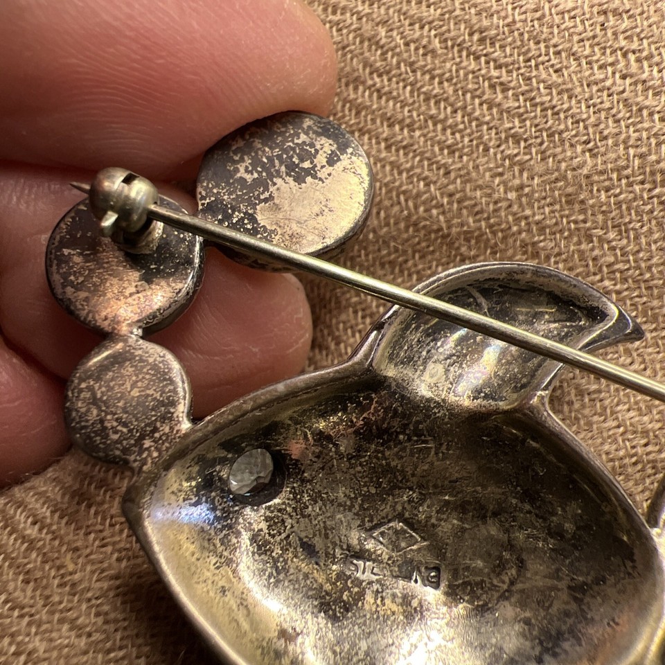 vintage Judith Jack, Sterling silver, marcasite ,blue topaz fish pin ...