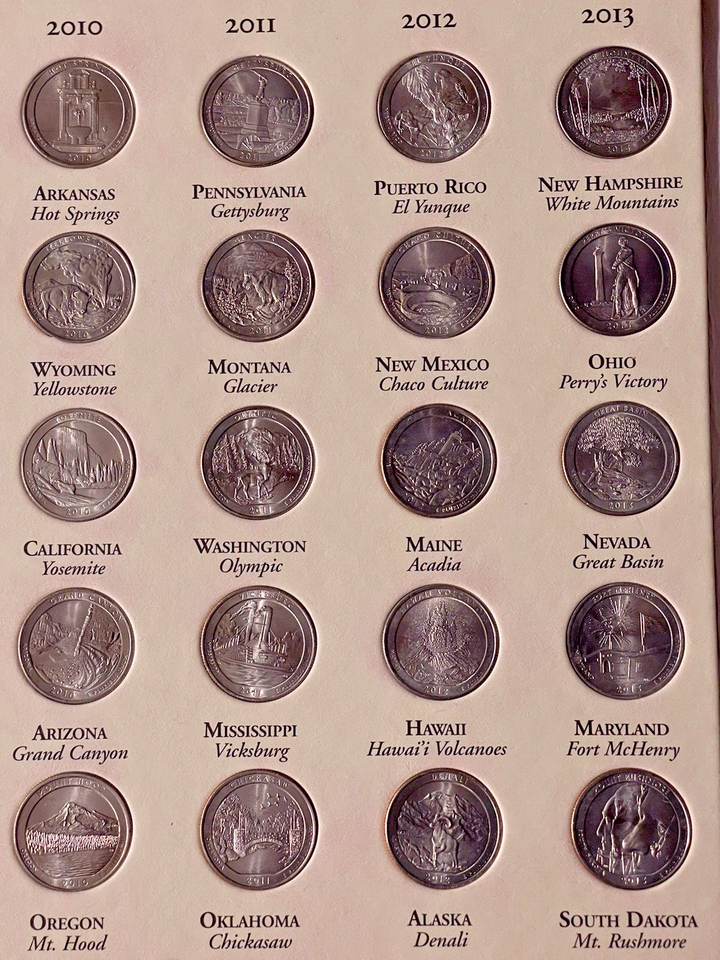 LITTLETON AMERICA'S NATIONAL PARK COMMEMORATIVE 56 QUARTERS ALBUM LCF ...