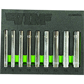 VIM TOOLS EDM400A 9 Piece 1/4" Drive MM Extra Deep Sockets NEW | eBay