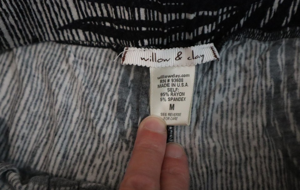 Willow & CLAY womens striped leaves pull on pants size M (28W x 27L) | eBay