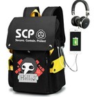 SCP Foundation Backpack Laptop Bags Men Women Travel Bags USB Oxford ...