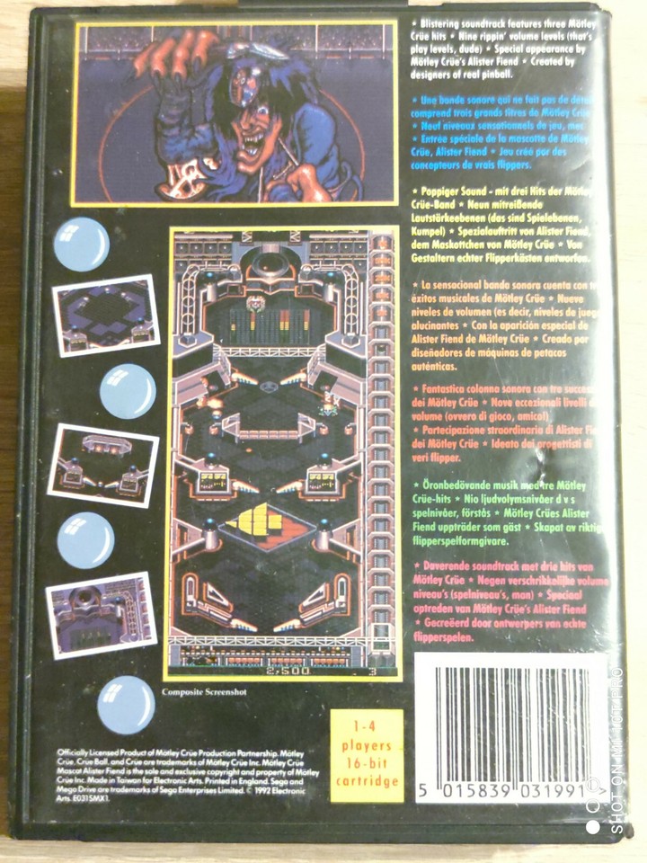 Crue Ball Heavy Metal Pinball Sega Megadrive Mega Drive | eBay
