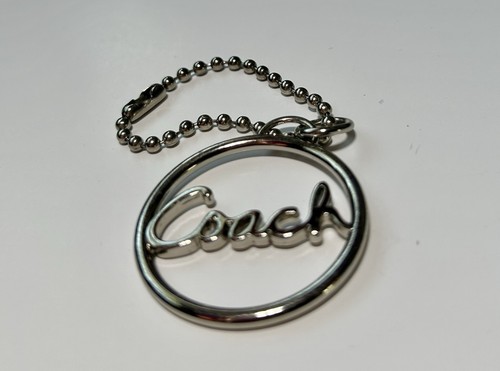 COACh Silver metal script hangtag, accessory or keyfob | eBay