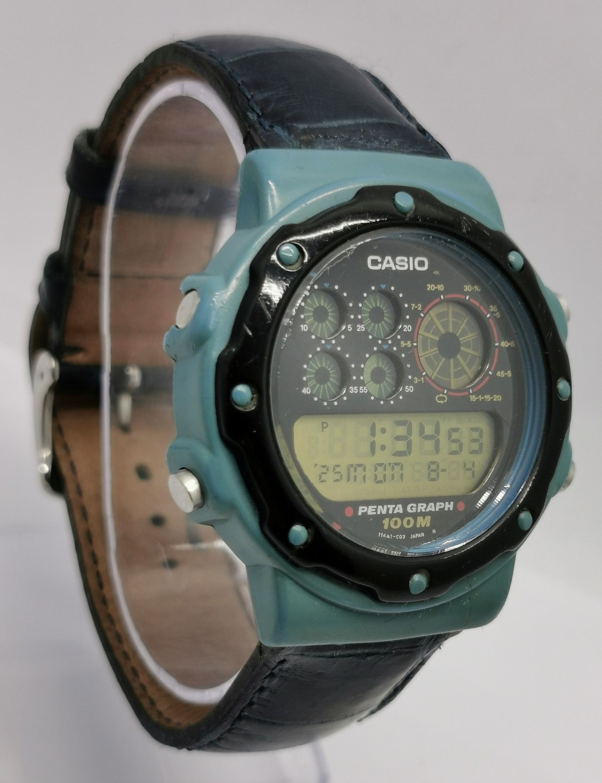 Vintage 1980s Casio PGW-30 Penta Graph Digital 40mm B… - Gem