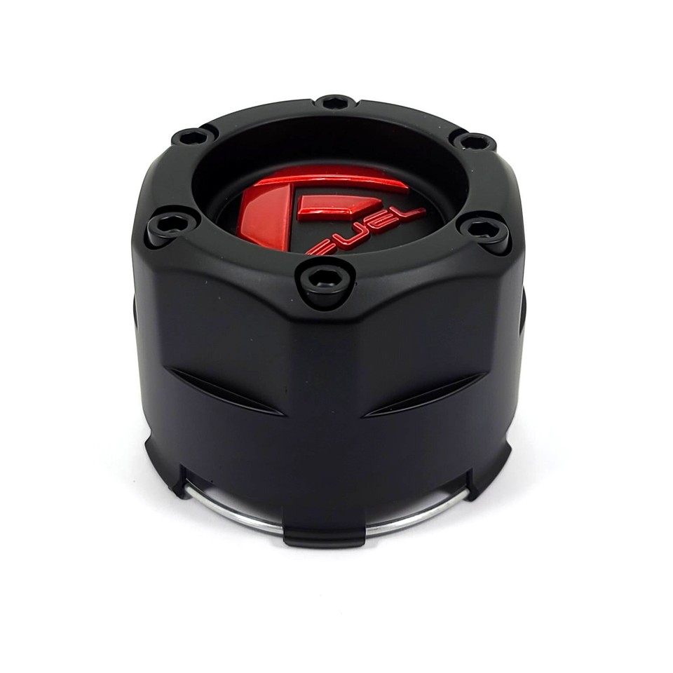 Fuel Matte Black Center Hub Cap 3-1/8"OD 1-7/8"H Snap-In Closed-End ...