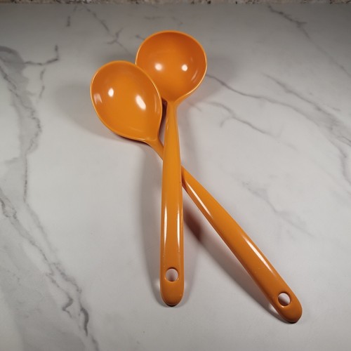 VINTAGE COPCO ORANGE MELAMINE KITCHEN UTENSIL SPOON & LADLE SET | eBay