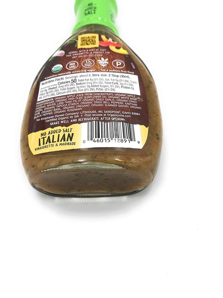 ORGANICVILLE Organic Salt Free Italian Dressing, 8 floz | eBay