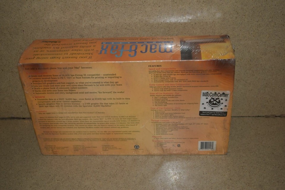 Rt US Robotics Mac&fax Sportster 14,400 Fax / Dati Modem -nuovo | eBay