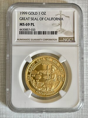 USA 1999 Great seal of California 1 oz Gold NGC MS69 PL SKU# 5197 | eBay