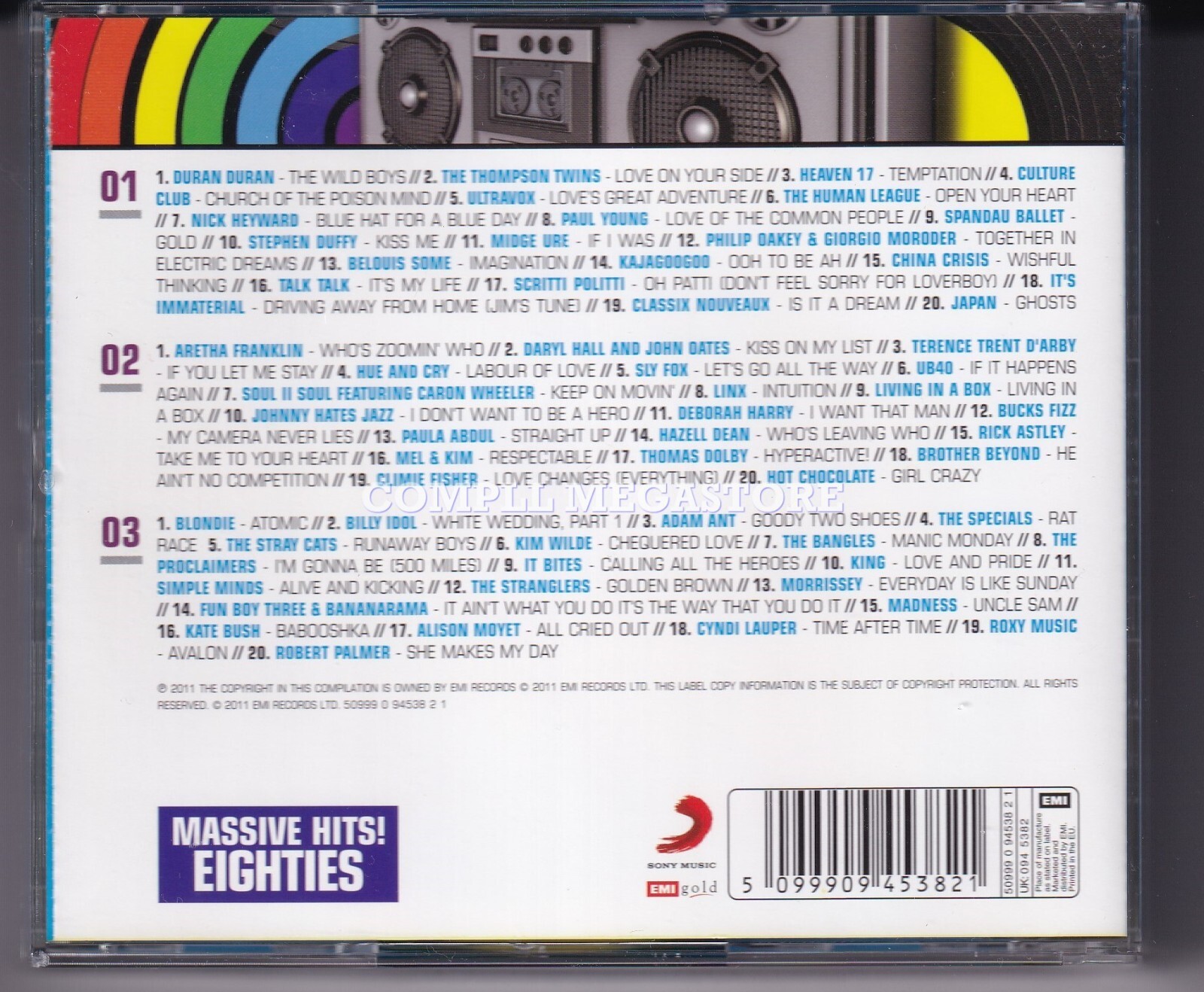 MASSIVE HITS! EIGHTIES 80s - 3CD (EU) KIM WILDE CLASSIX NOUVEAUX KATE ...