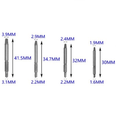 Mini Screw Easy Out Extractor Set 4PCS Premium Broken Bolt Remover Bits ...