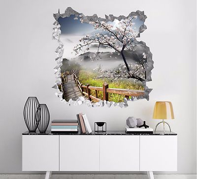 3D Peach tree 534 Wall Murals Stickers Decal breakthrough AJ WALLPAPER ...