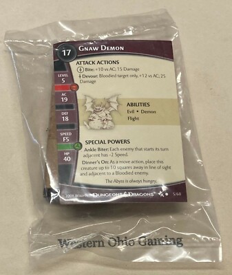 D&D Miniatures Gnaw Demon Promo with Card NEW NIB Dungeons Dragons Red ...