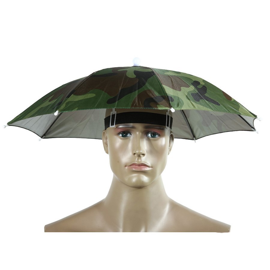 Headwear Umbrella Hiking Beach Cap Head Outdoor Rain Gear Umbrellas ...