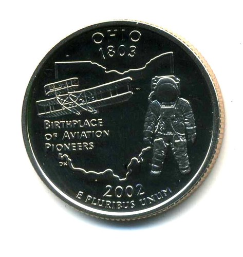 STATEHOOD 2002 S PROOF OHIO STATE HOOD GEM BU PR PF QUARTER COIN #8141 ...