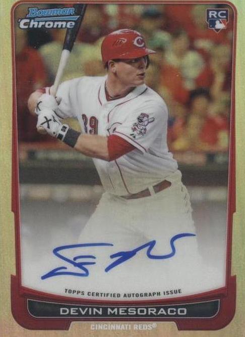 2012 Bowman - Devin Mesoraco #214 Chrome Refractor Rookie Autographs ...