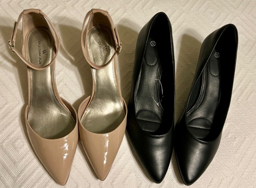 Lot 2 prs Women’s Size 12 High Heels Shoes Pumps Beige Black | eBay