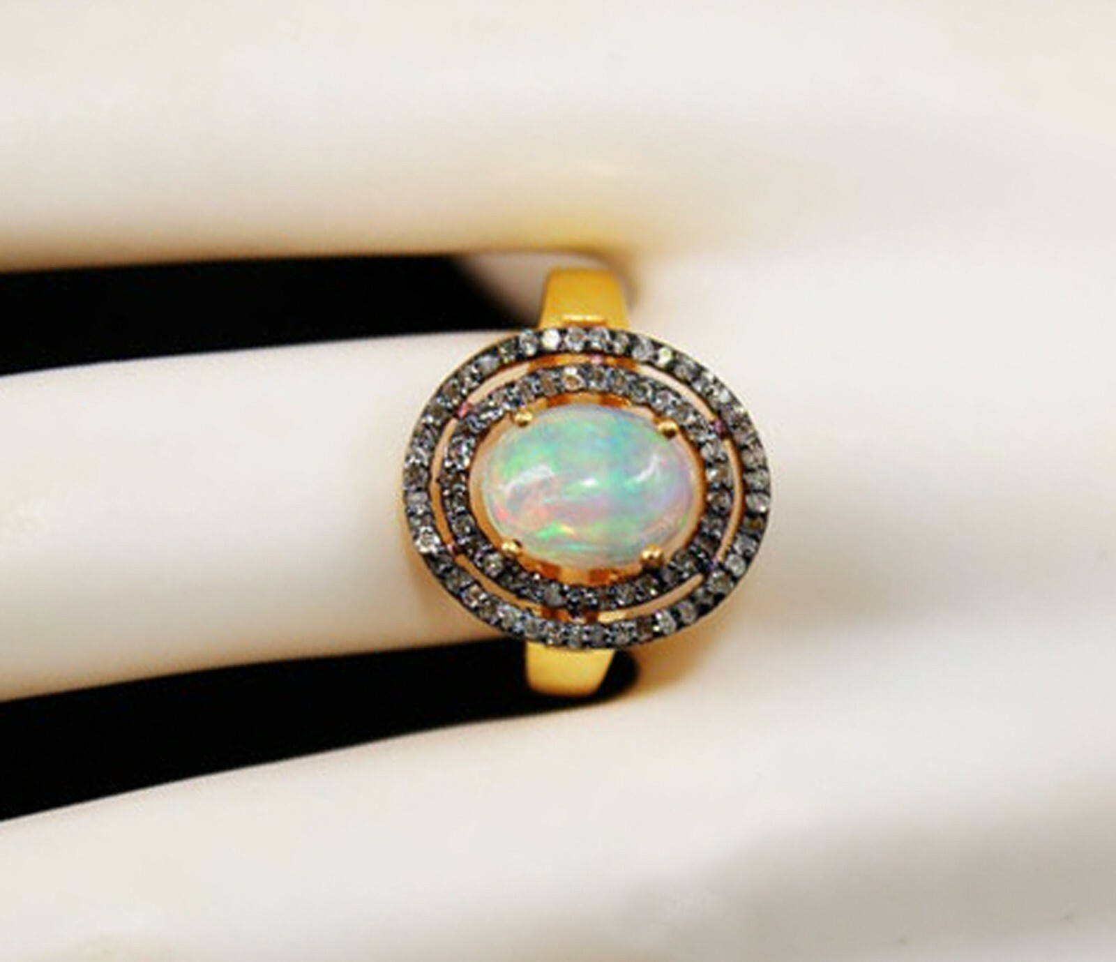 Handmade 925 Sterling Silver Opal Gemstone Minimalist Ring Valentine ...