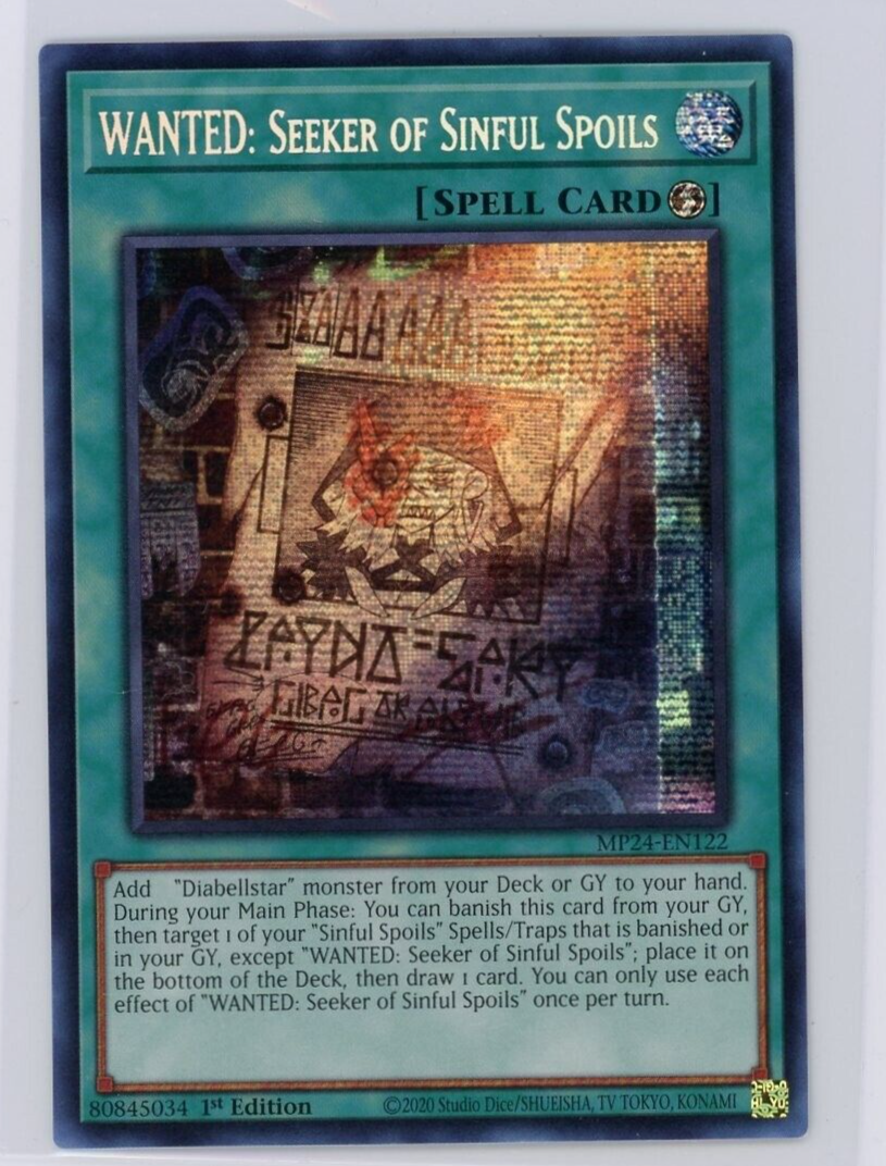 Yugioh TCG WANTED: Seeker of Sinful Spoils MP24-EN122 Prismatic Secret Rare 1st | eBay