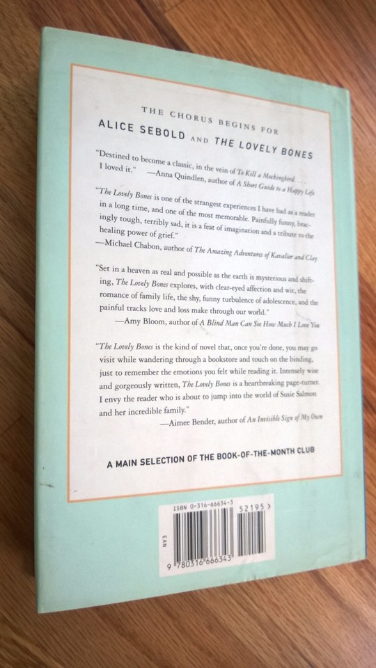 A Novel "The LOVELY BONES." by Alice Sebold 2002 Made in USA | eBay