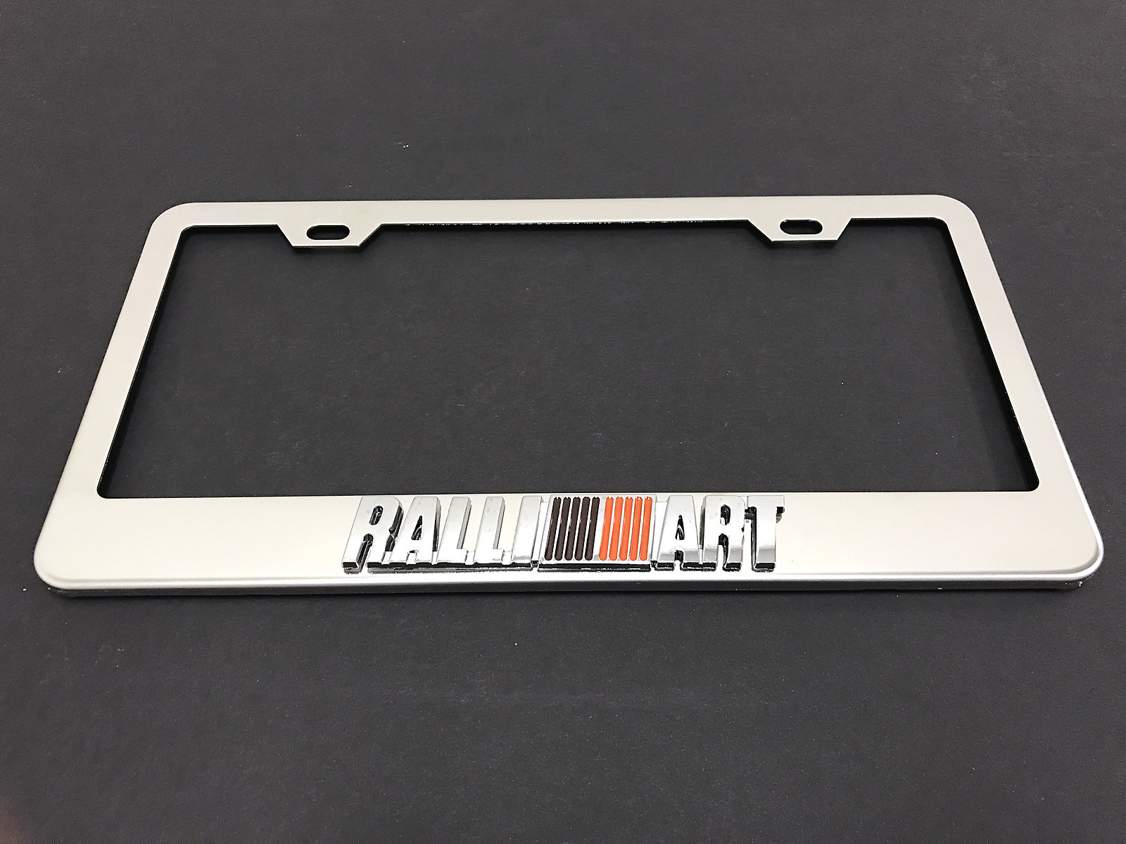 1pc 3D "RALLIART" Stainless Steel Chrome Metal License Plate Frame ...