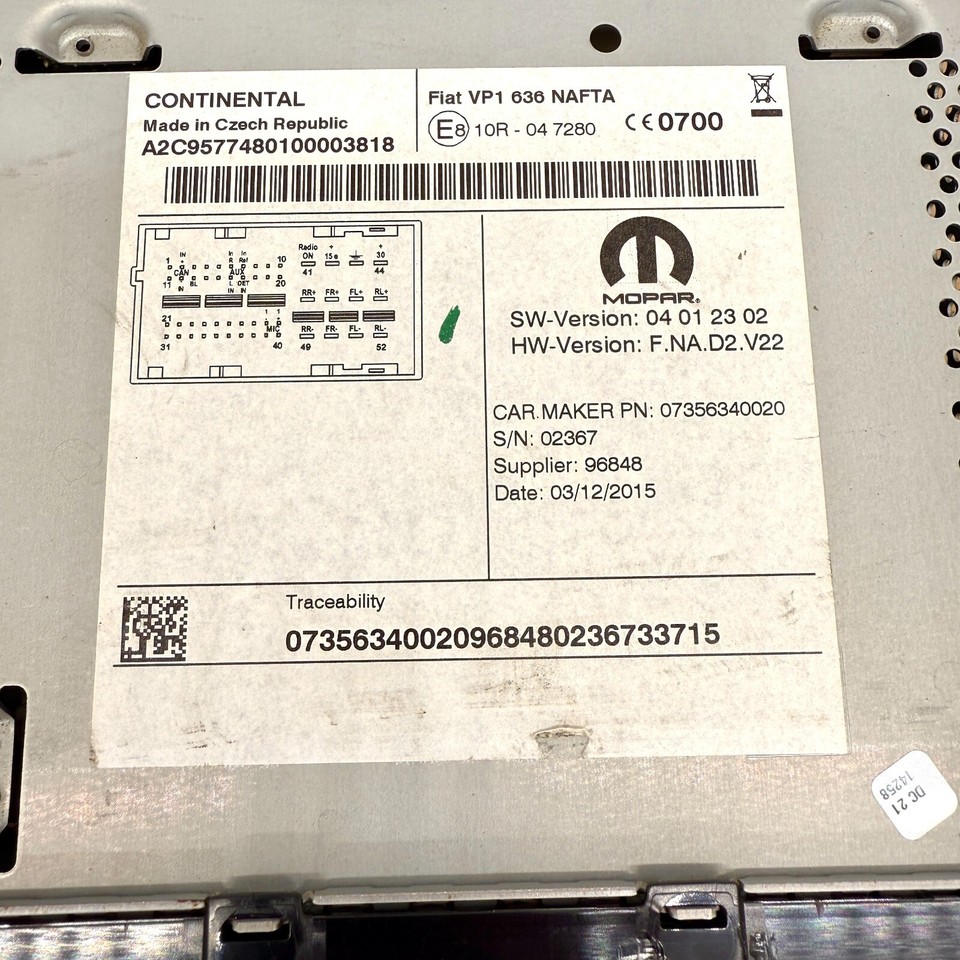 OEM 15-17 Ram Promaster City Tradesman Audio CD FM Radio Display And ...