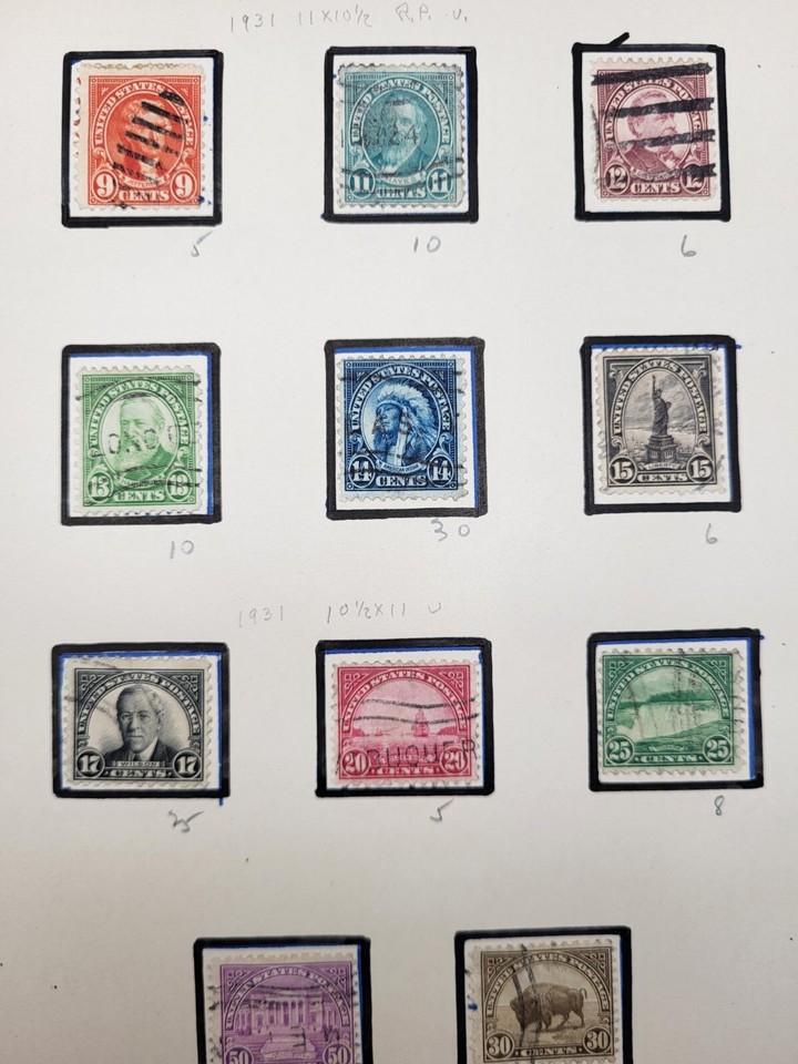 Old 1893-1936 US Postage Stamps Errors Offset Stamp Collection Book ...