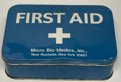 Vintage Blue metal first aid box, micro bio-medics | eBay