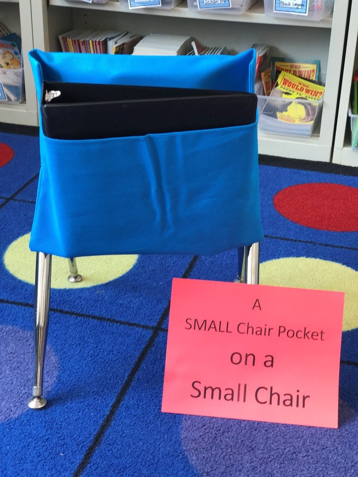1 SMALL SEAT DESK CHAIR POCKET SACK Fits Chairs 11" WIDE or Smaller ...