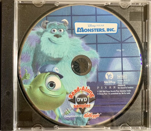Disney Pixar Monsters Inc Read-Along DVD Sampler Kellogg's | eBay
