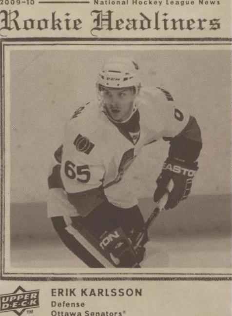 2009-10 Upper Deck - Rookie Headliners Erik Karlsson #RH15 (RC) for ...