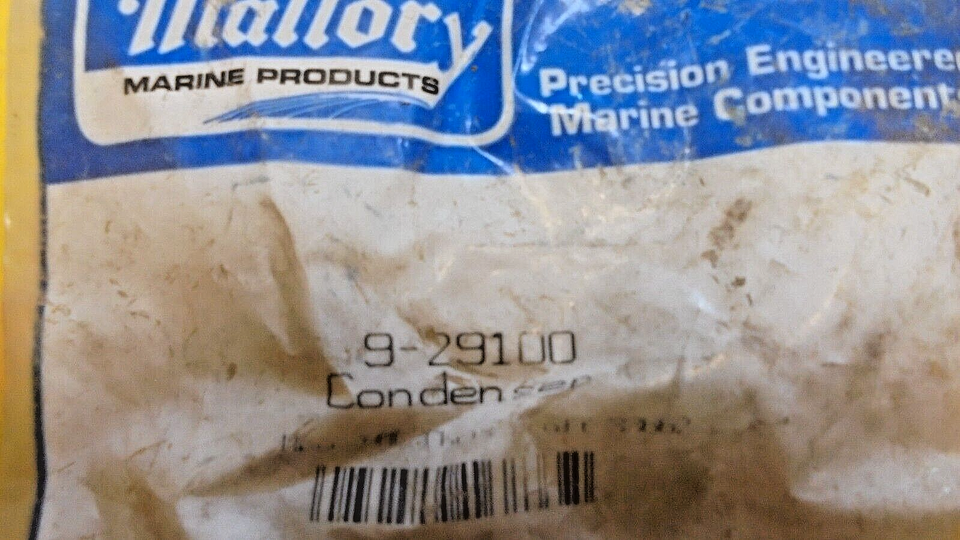 MALLORY 9-29100 CONDENSER FOR Mercruiser 33662 898253003 OMC 380537 ...